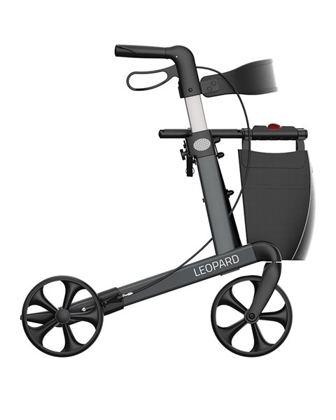 Leopard rollator, anthracite grey, seat height 55 cm, incl. backbelt ...